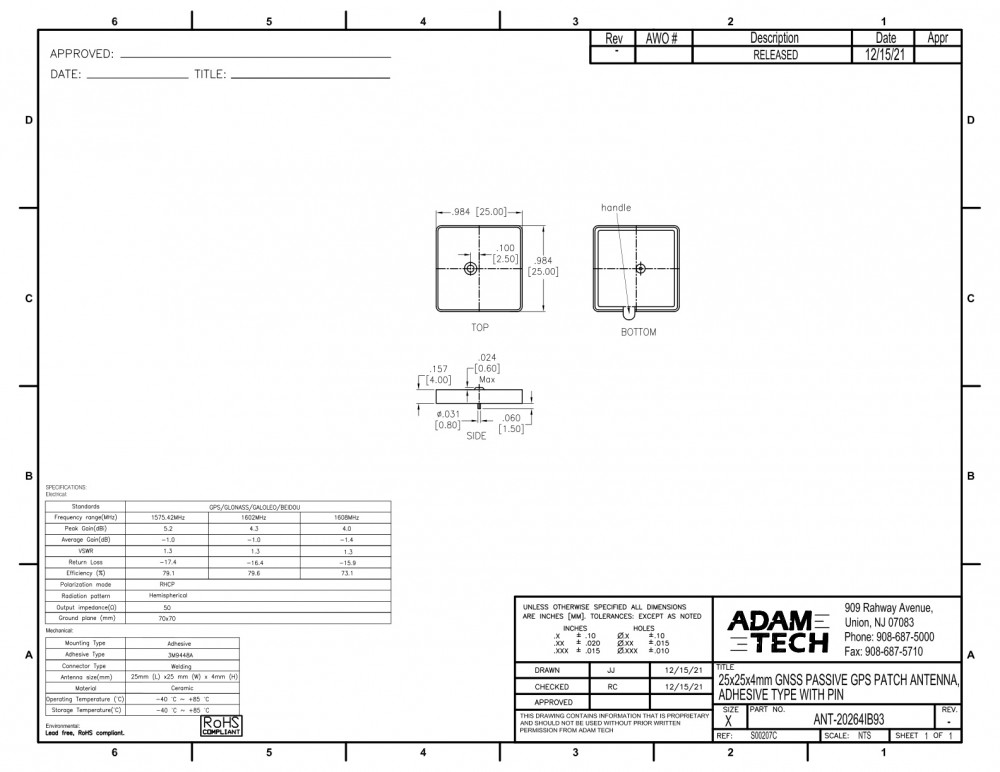 ANT-20264IB93 technical drawing page