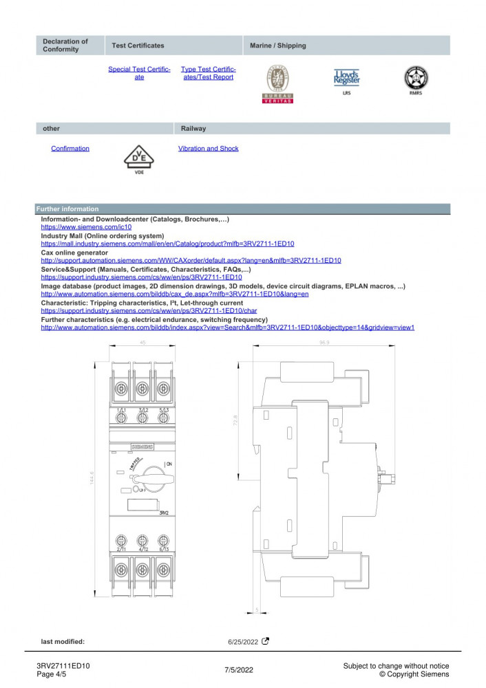 3RV27111ED10 datasheet page 4
