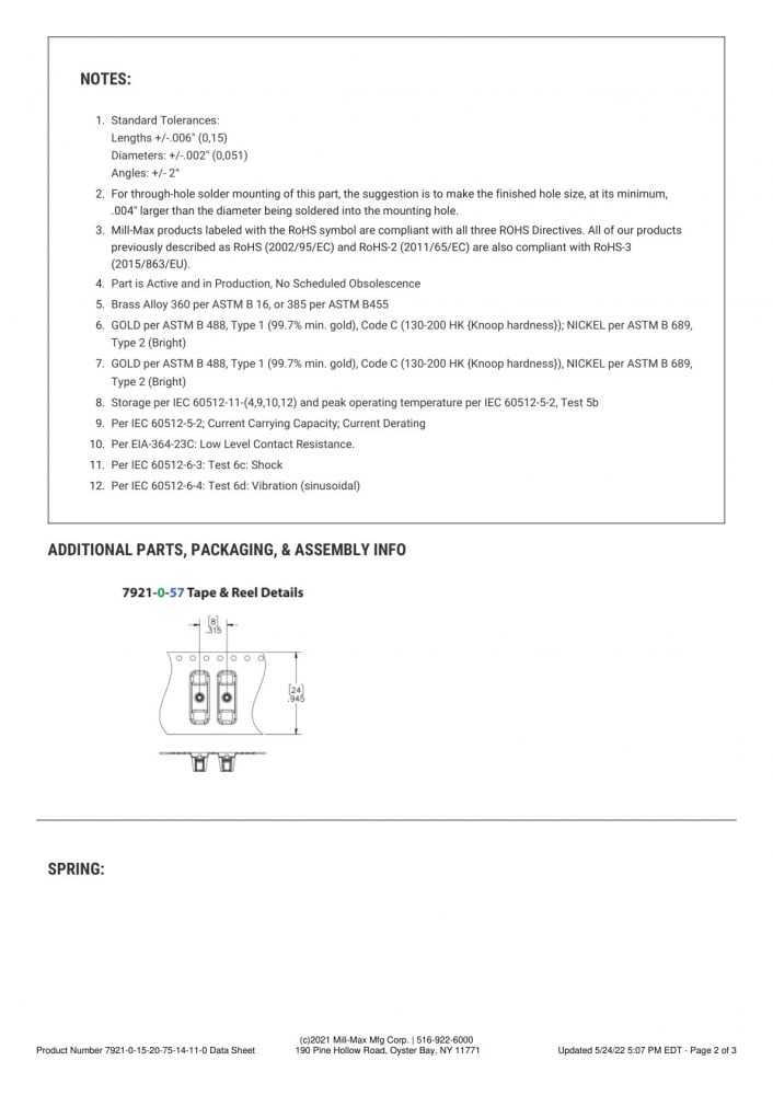 Mill-Max 7921-0-15-20-75-14-11-0 document page 2