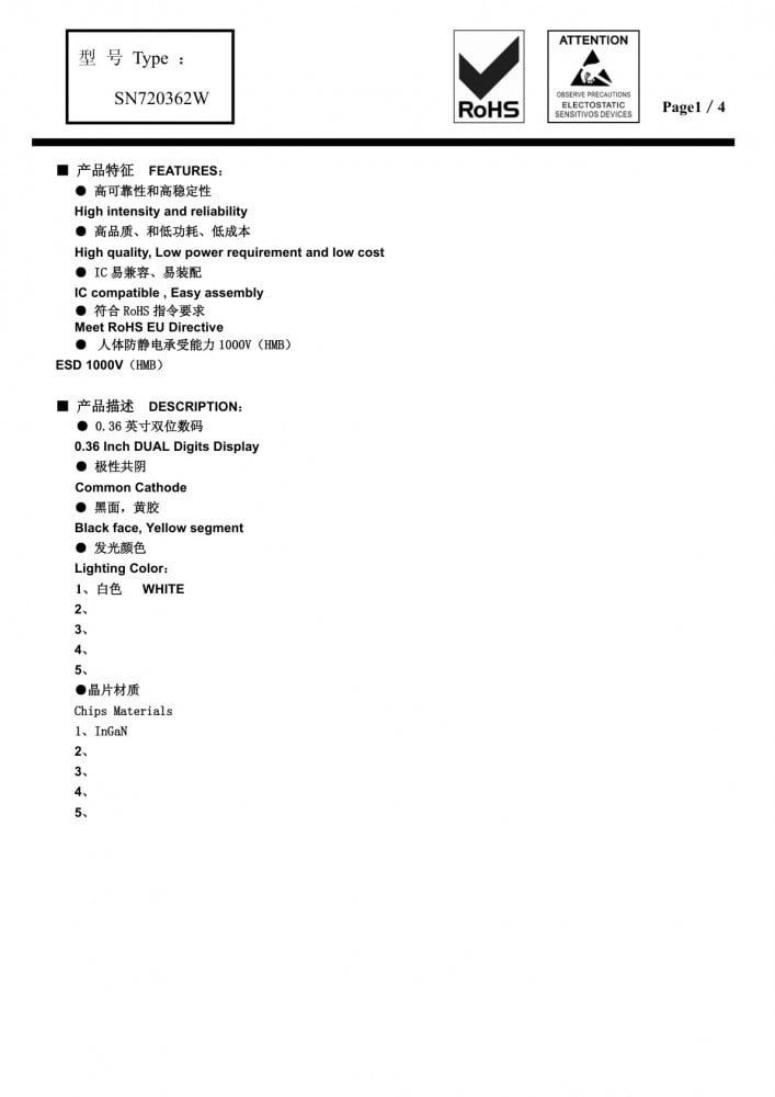 SN720362W/16 specification page 2