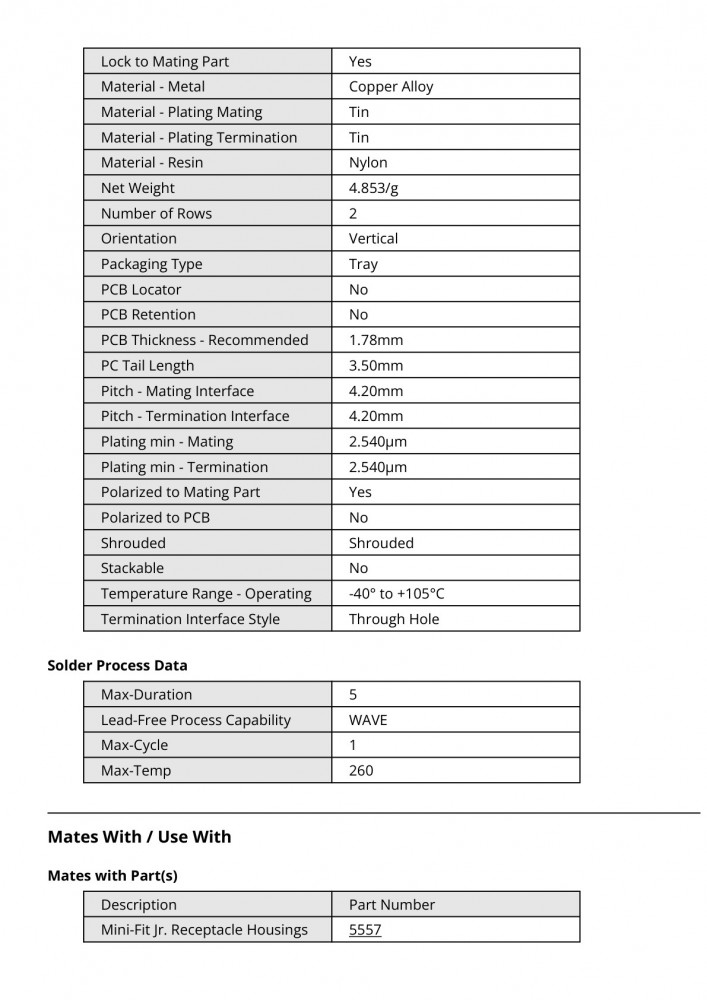 Technical document page 3 for MOLEX 444721854