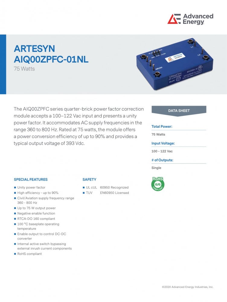 AIQ00ZPFC-01NL datasheet page 1