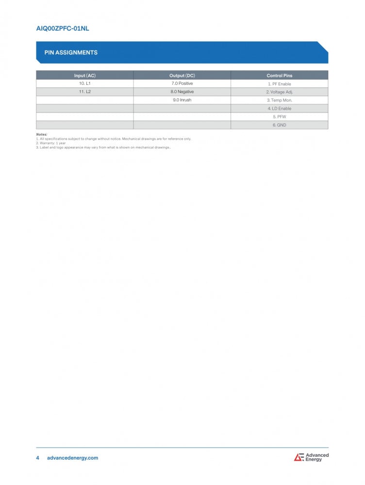 AIQ00ZPFC-01NL datasheet page 4
