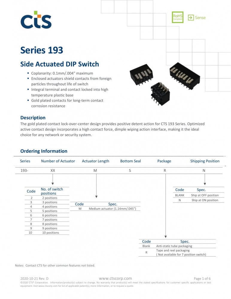 CTS 193 series product overview