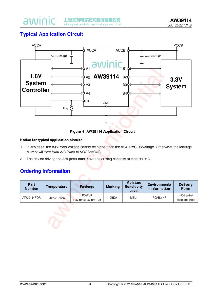 AW39114FOR datasheet page 4