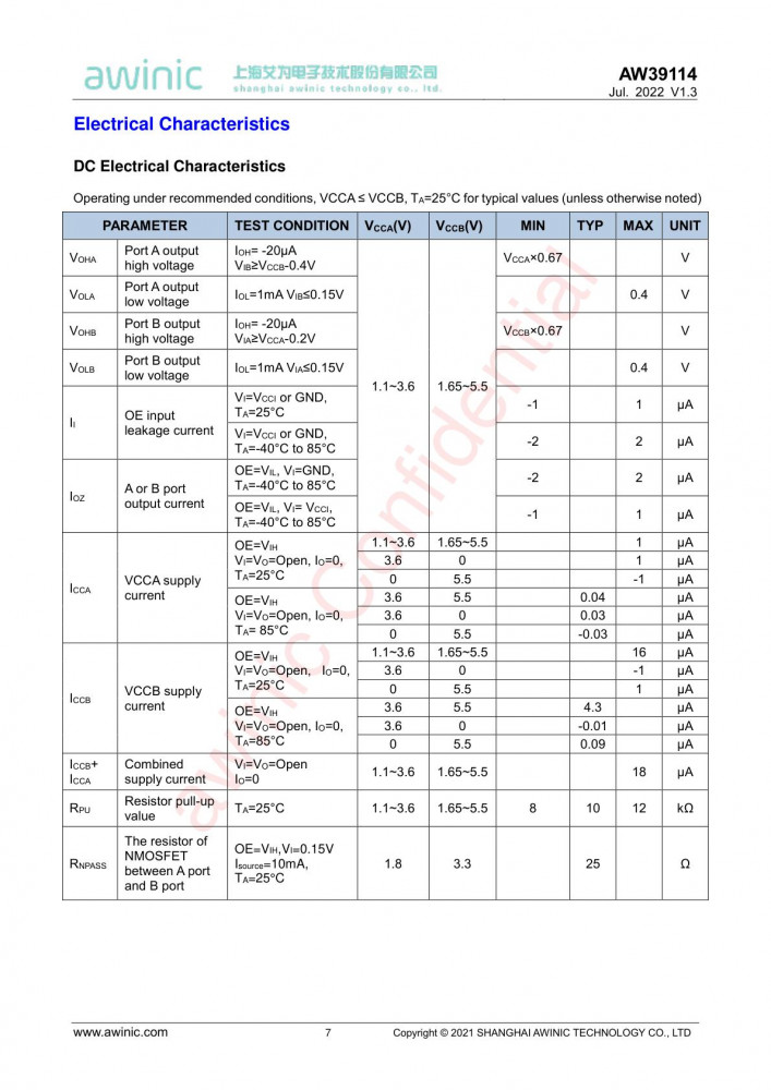 AW39114FOR datasheet page 7