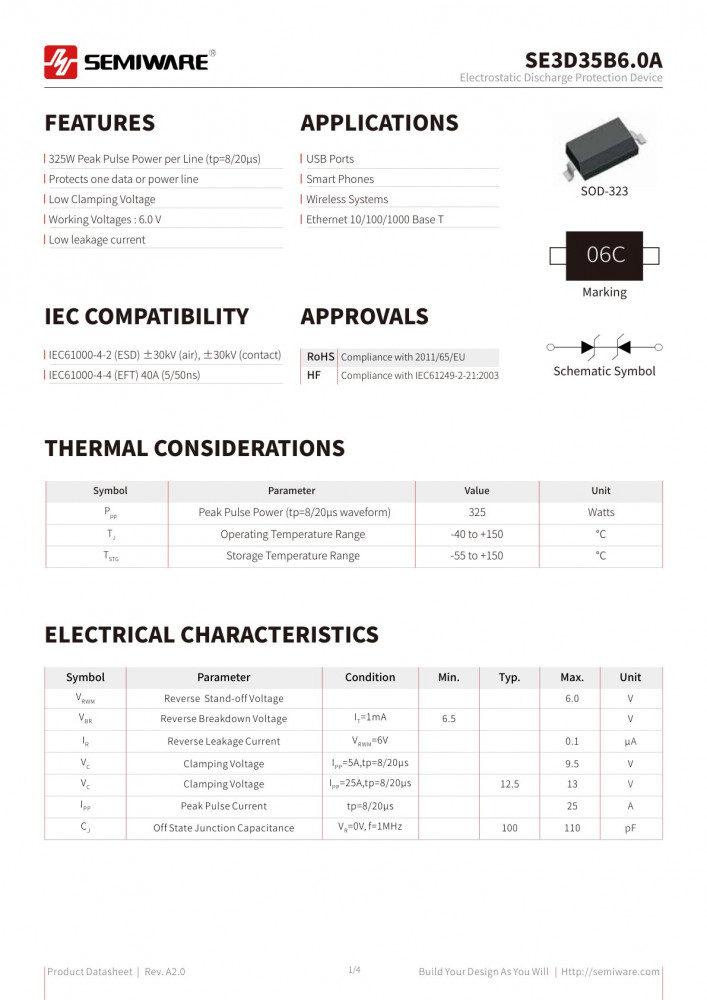 SE3D35B6.0A datasheet page 1