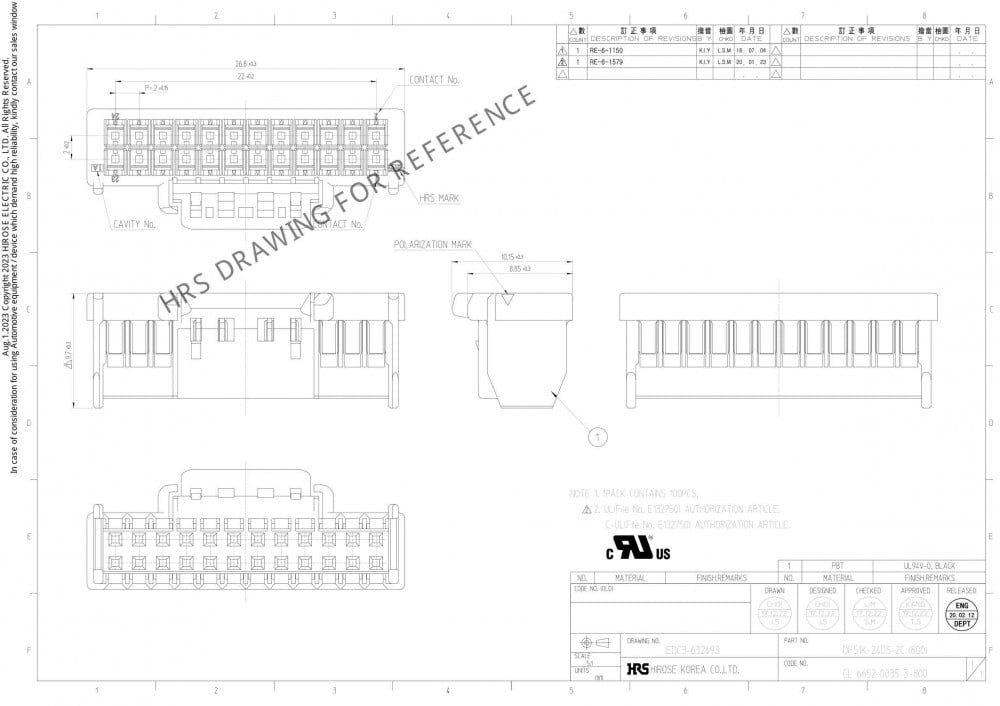 HRS DF51K-24DS-2C(800) technical document preview