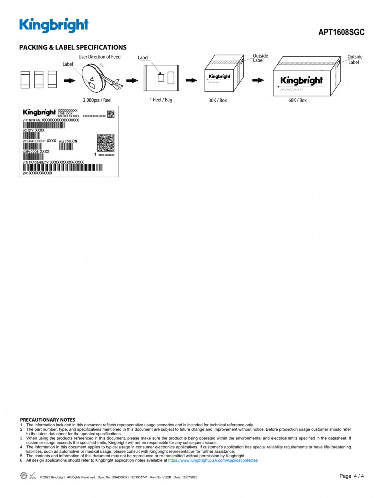 APT1608SGC datasheet page 4