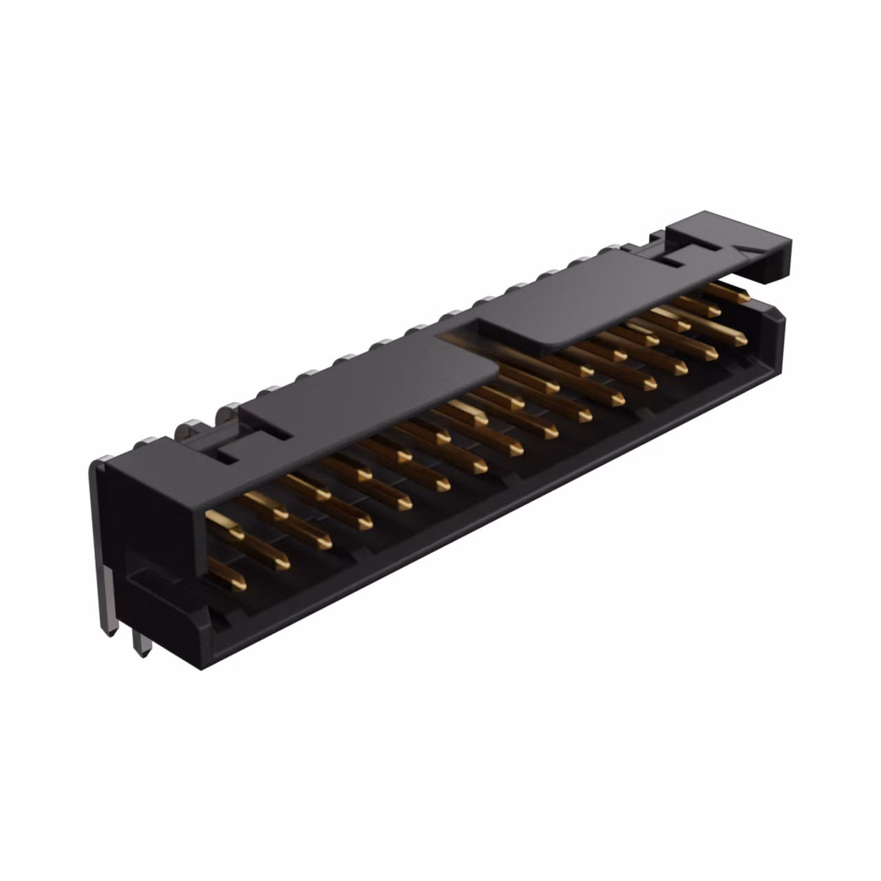 2.00mm Pitch, Milli-Grid PCB Header, Dual Row, Right-Angle, Through Hole, 30 Circuits, 0.76µm Gold (Au) Plating, 3.50mm Tail Length, Dual Side Slots, Dual Friction Locks, Center Polarization, Tube for sale