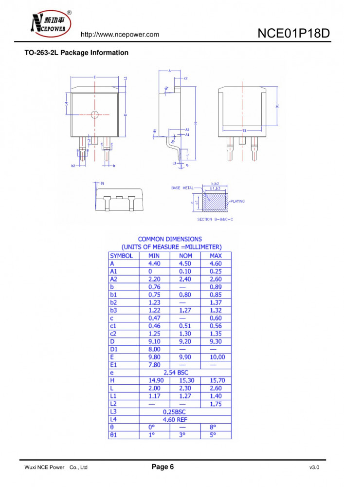 NCE01P18D datasheet page 6
