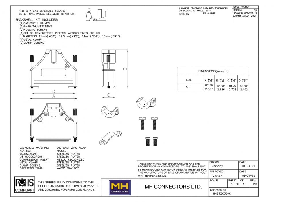 MHDTZK50-K technical drawing preview