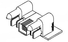 2.54mm, 7.50mm Pitch EXTreme Ten60Power Right-Angle Plug Assembly with Guide Pins, 3 Power Circuits, 24 Signal Circuits, 3 Power Circuits
