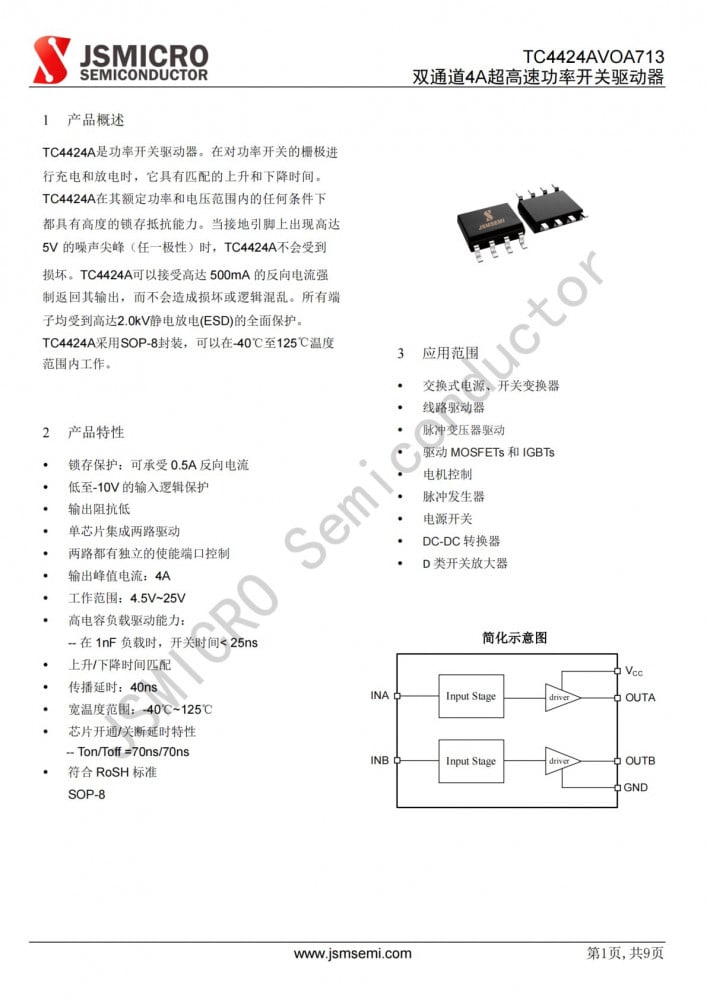 TC4424AVOA713-JSM datasheet page 1
