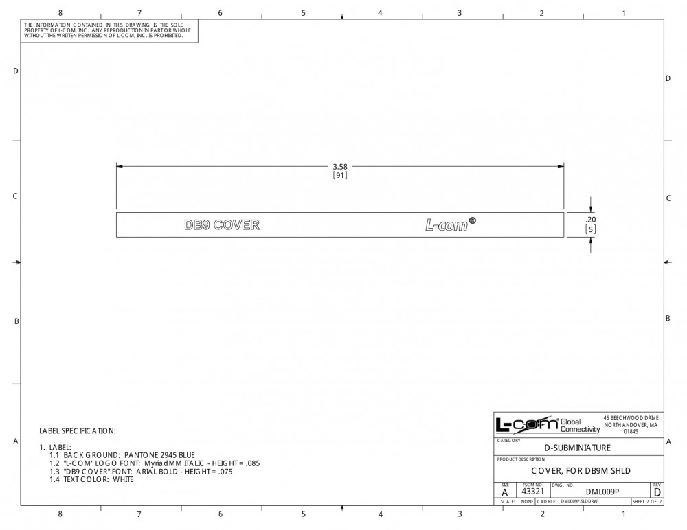 DML009P technical document page 2