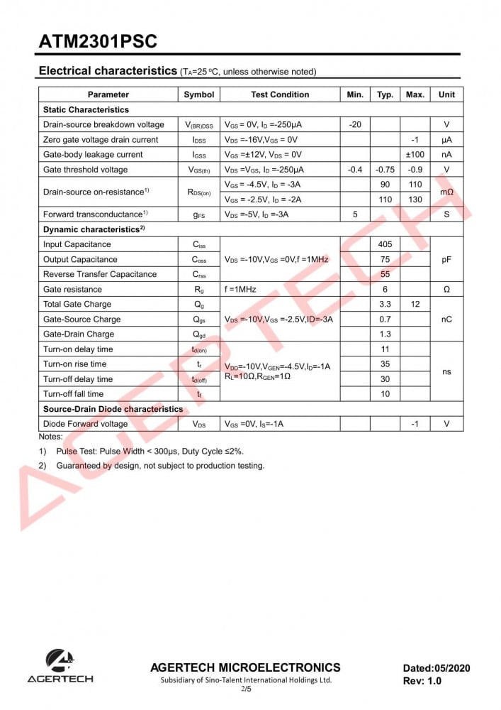 ATM2301PSC datasheet page 2