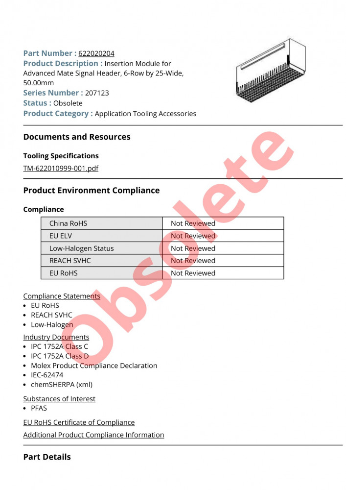 Tooling specification preview, page 1