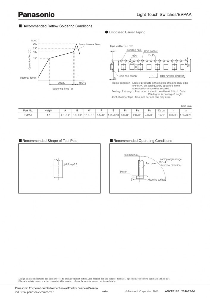 EVPAA series datasheet page 4
