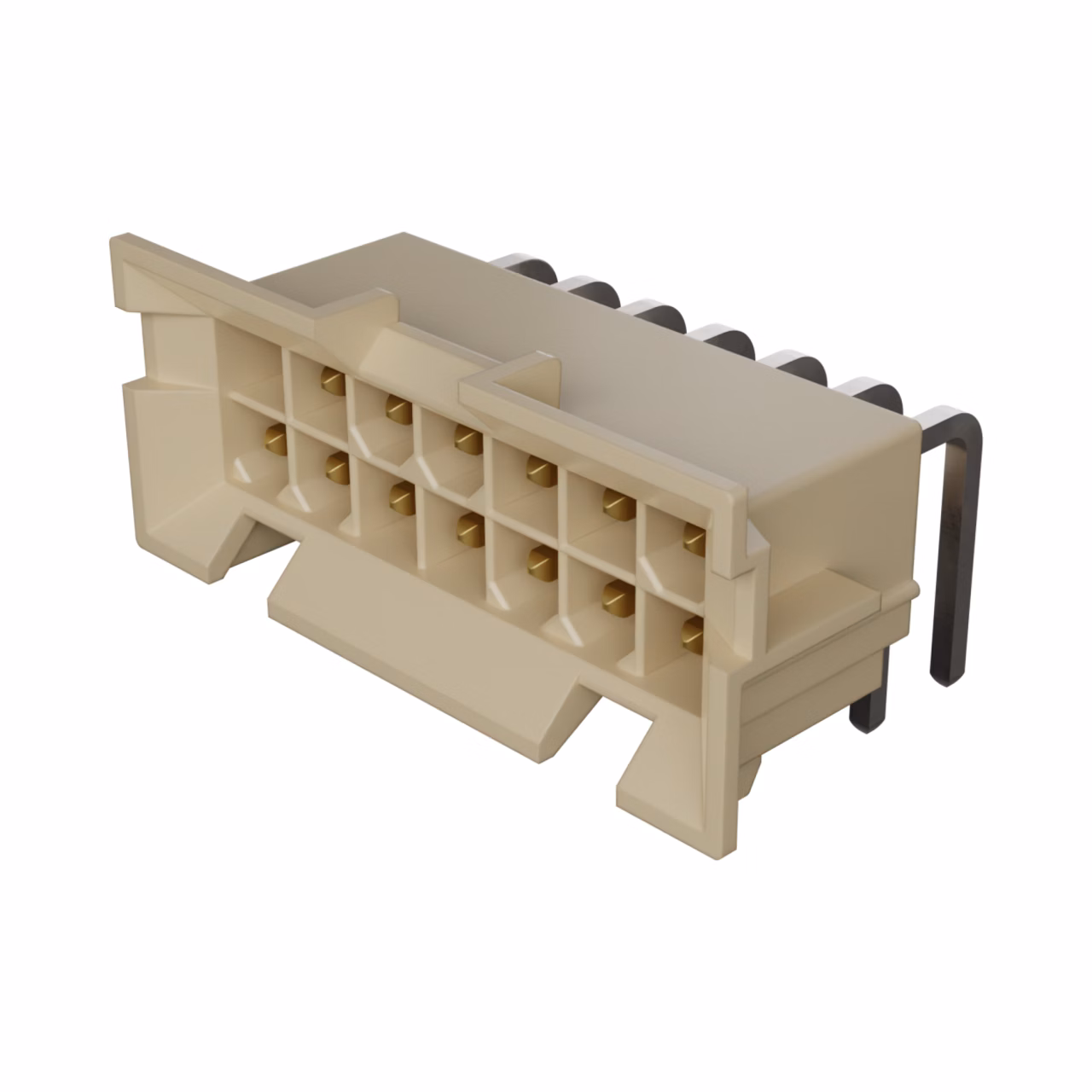 Mini-Fit BMI First Mate / Last Break Header, 4.20mm Pitch, Dual Row, Right-Angle, 14 Circuits, Nylon 6/6 UL 94V-0, Gold (Au) Plating for sale