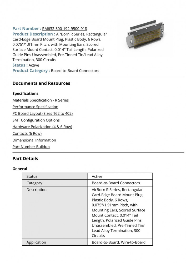 RM632-300-192-9500-918 technical document preview, page 1