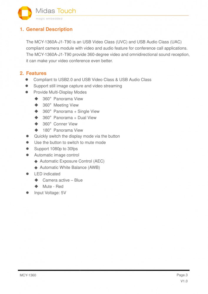 MCY-1360 datasheet page 4