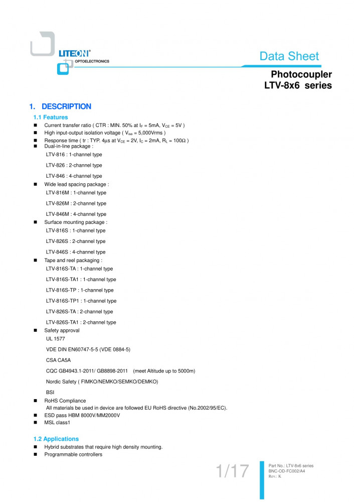 LTV-816-D datasheet page 2