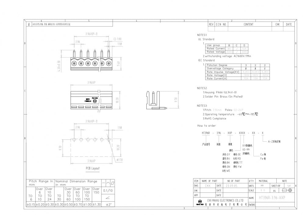 MXHT396R-3.96-04P-GN01-Cu-A technical drawing preview