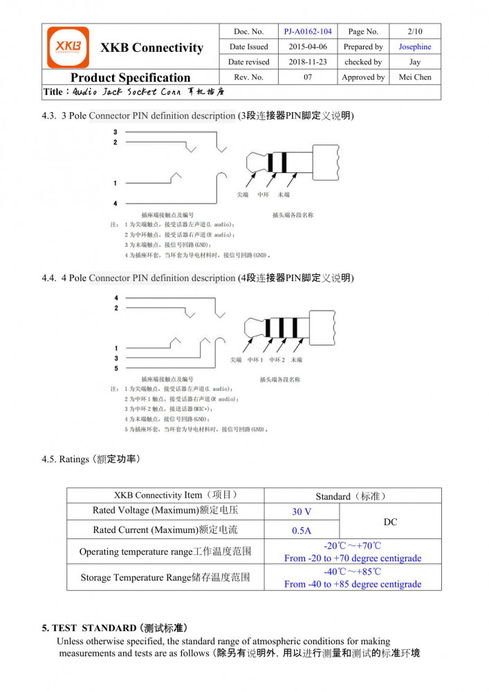 PJ-306B specification page 2