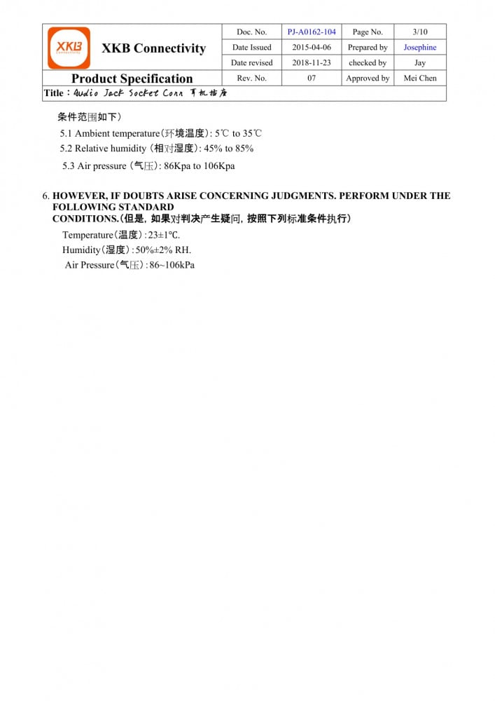 PJ-306B specification page 3