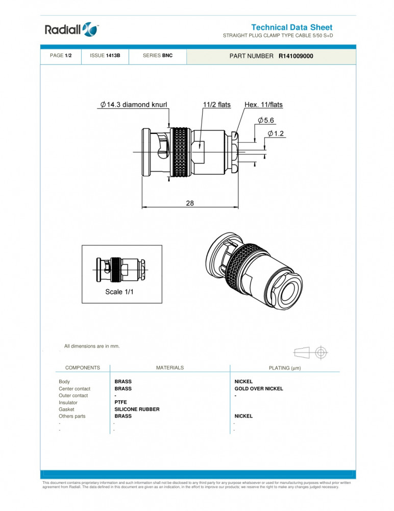 Radiall R141009000 datasheet page 1