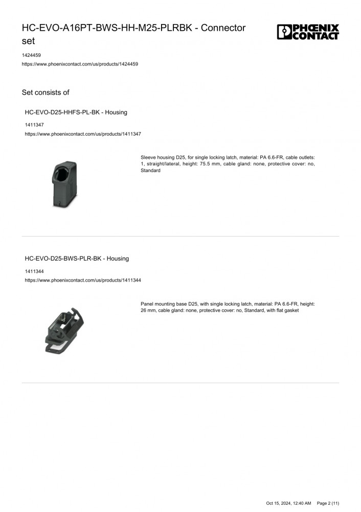 Phoenix Contact 1424459 technical document page 2