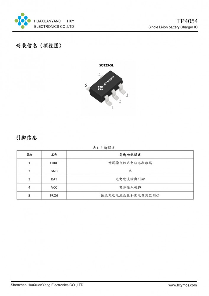 TP4054 datasheet page 2