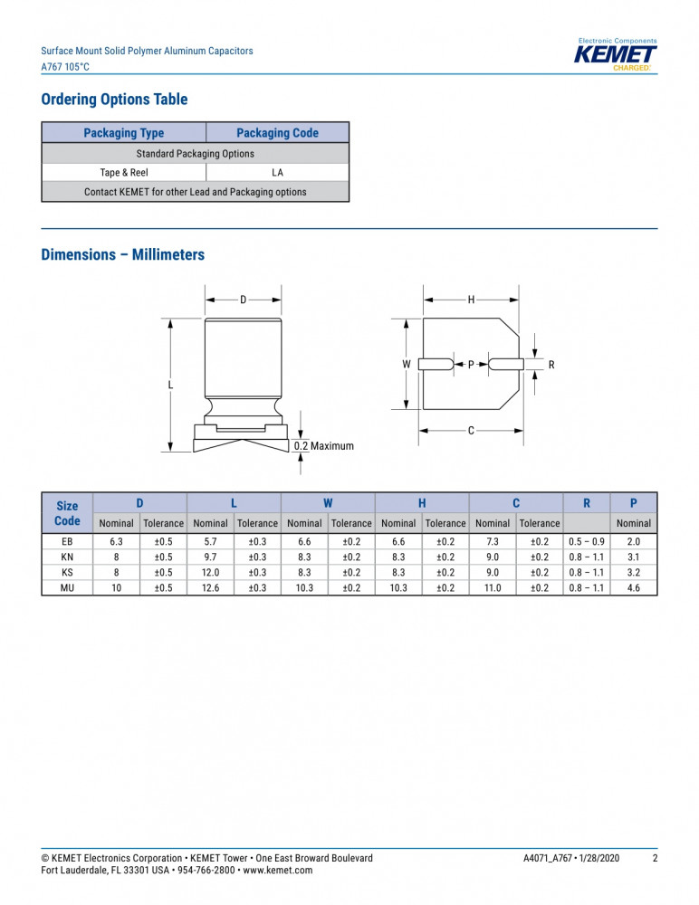 KEMET A767 documentation page 2
