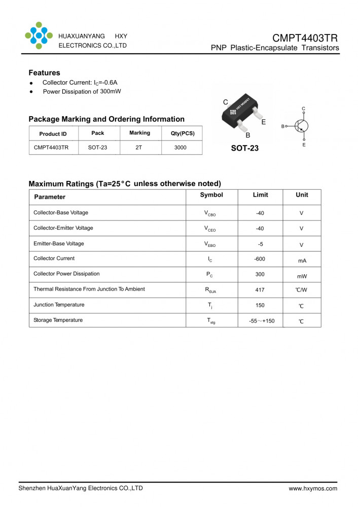 CMPT4403TR-HXY datasheet page 1