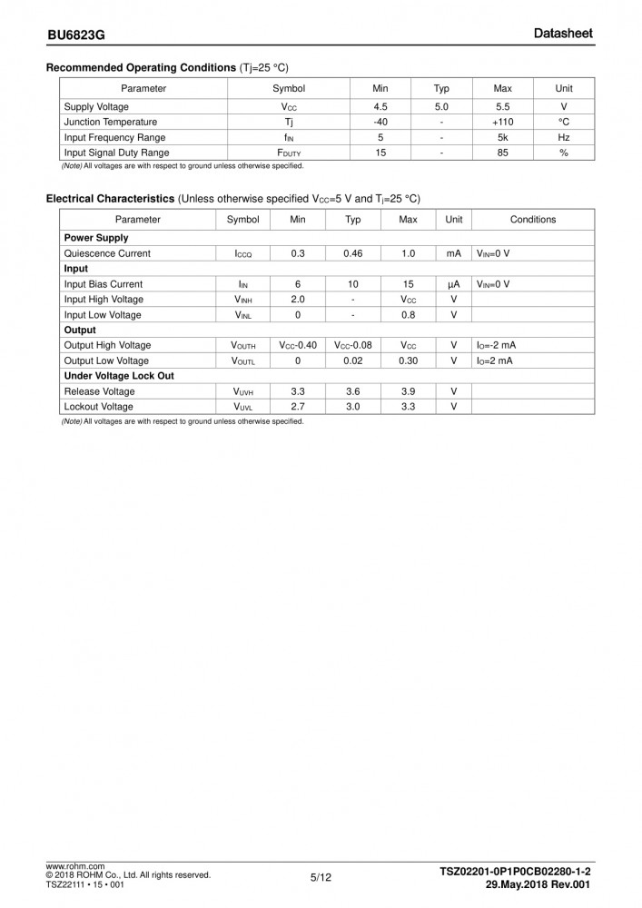 BU6823G-TR datasheet page 5