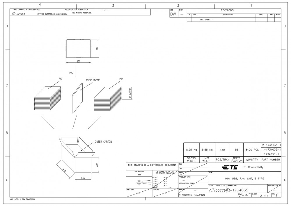 TE Connectivity 1734035-1 controlled drawing page 3