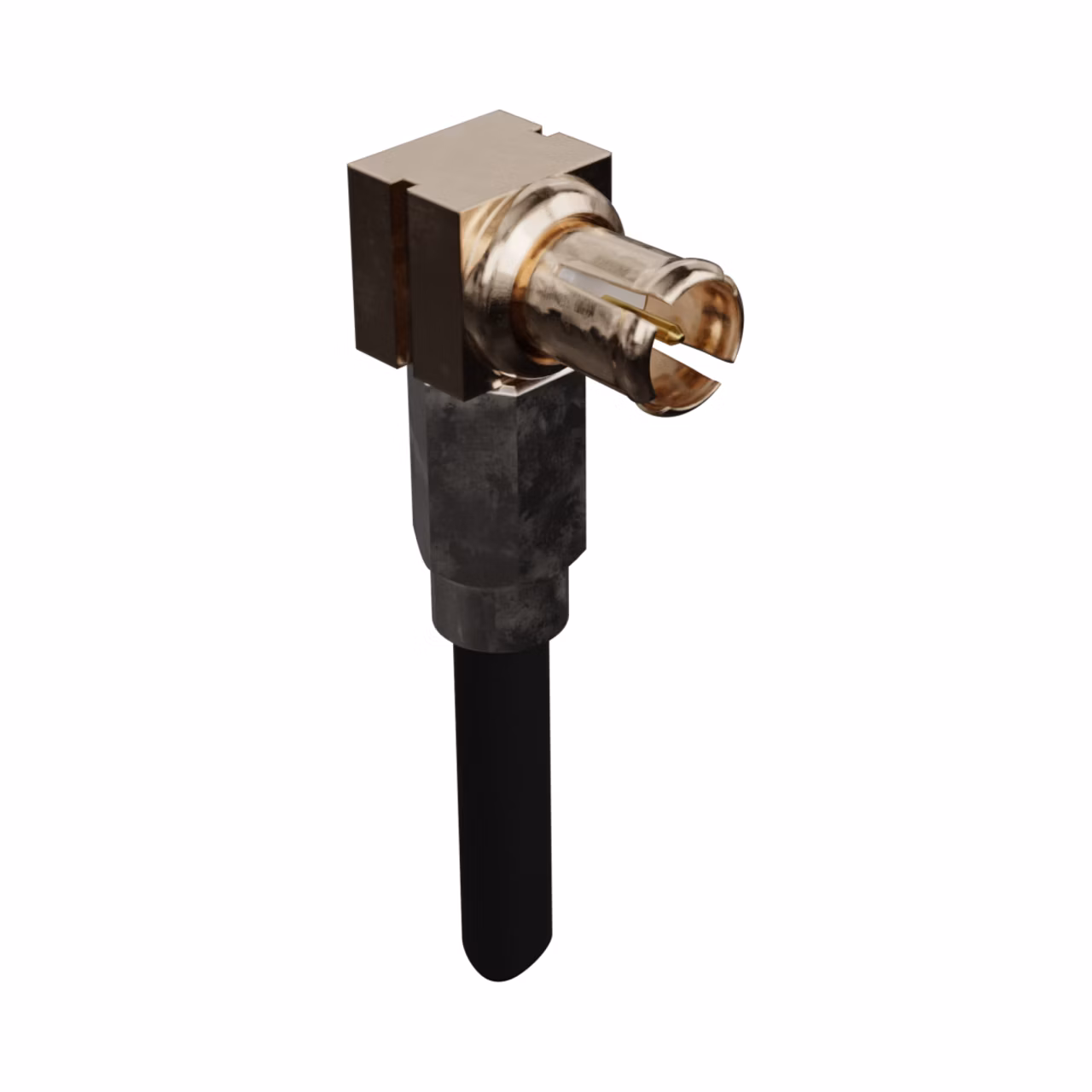 MCX Plug, Right-Angle, Crimp, RG-179 Cable, Die Cast Body, Nickel (Ni) Plated, 75 Ohms for sale