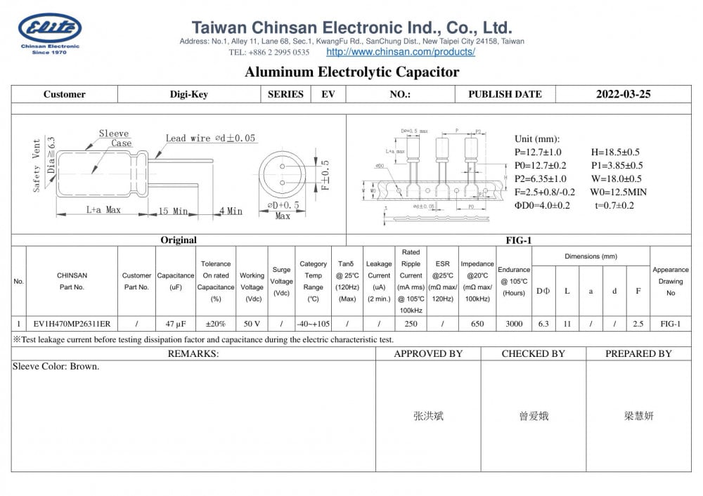 Chinsan EV series datasheet page 5