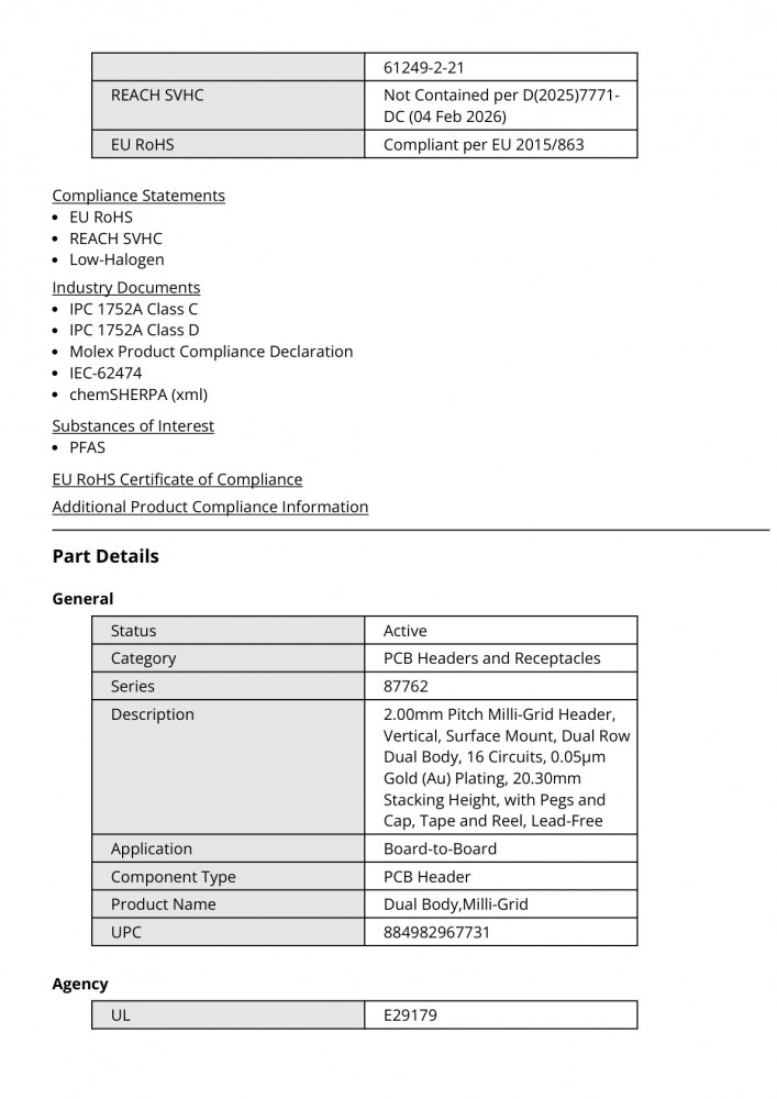 MOLEX 877621655 technical document image, page 2