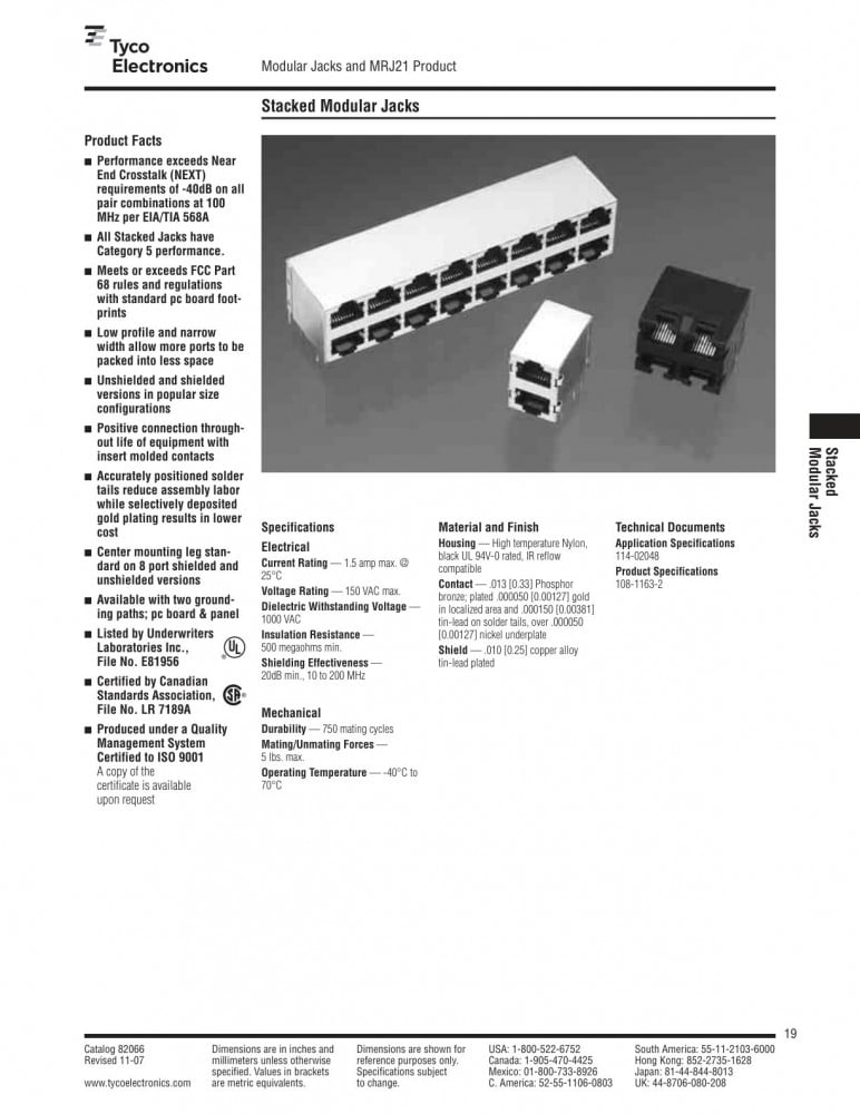 TE Connectivity stacked modular jacks document page 1