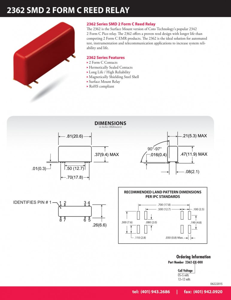COTO 2362-05-000 datasheet page 1