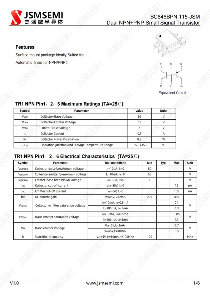BC846BPN,115-JSM datasheet page 1