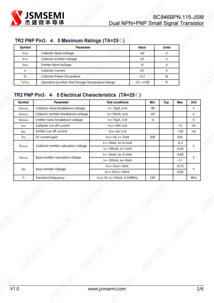 BC846BPN,115-JSM datasheet page 2