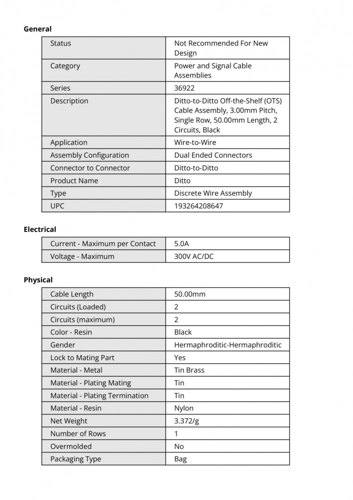 MOLEX 369220200 product document page 2