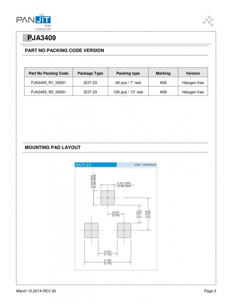 PJA3409 datasheet page 5