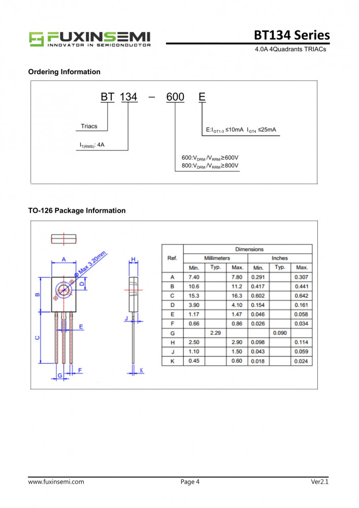 BT134-600E datasheet page 4