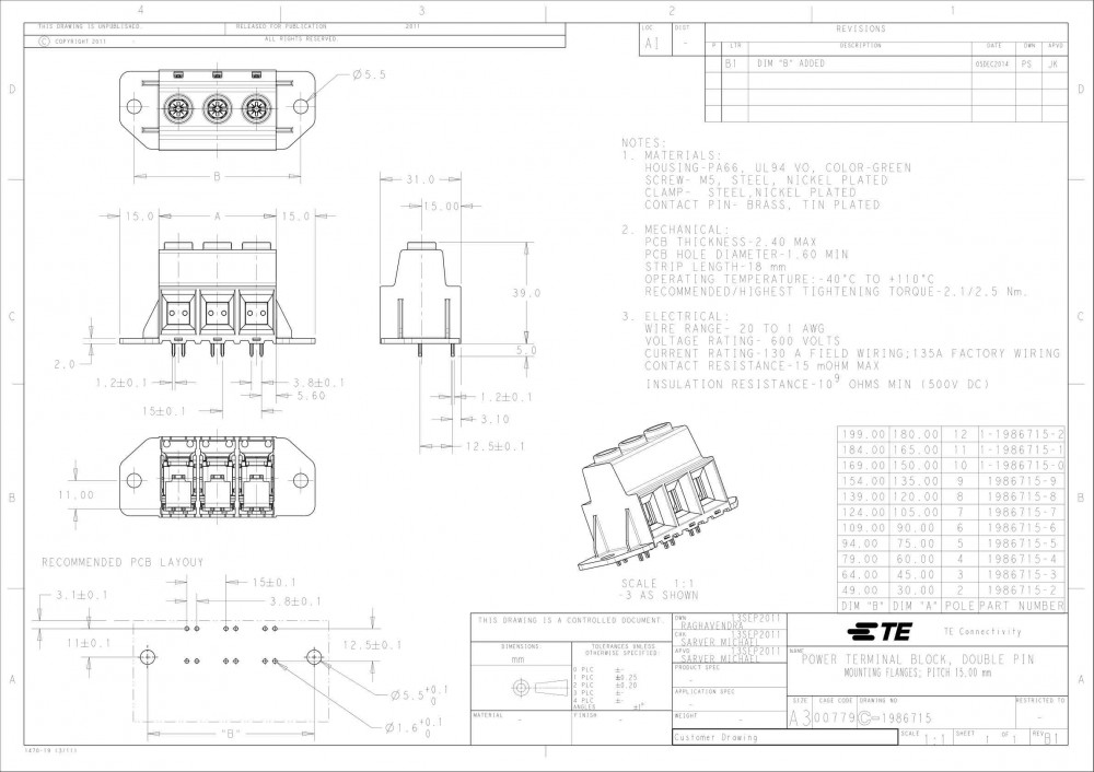 TE Connectivity 1986715-6 technical drawing page