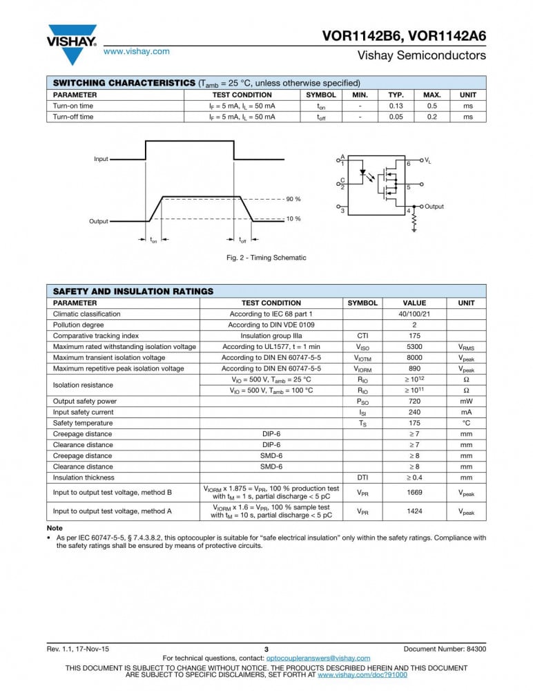 VOR1142B6 datasheet page 3