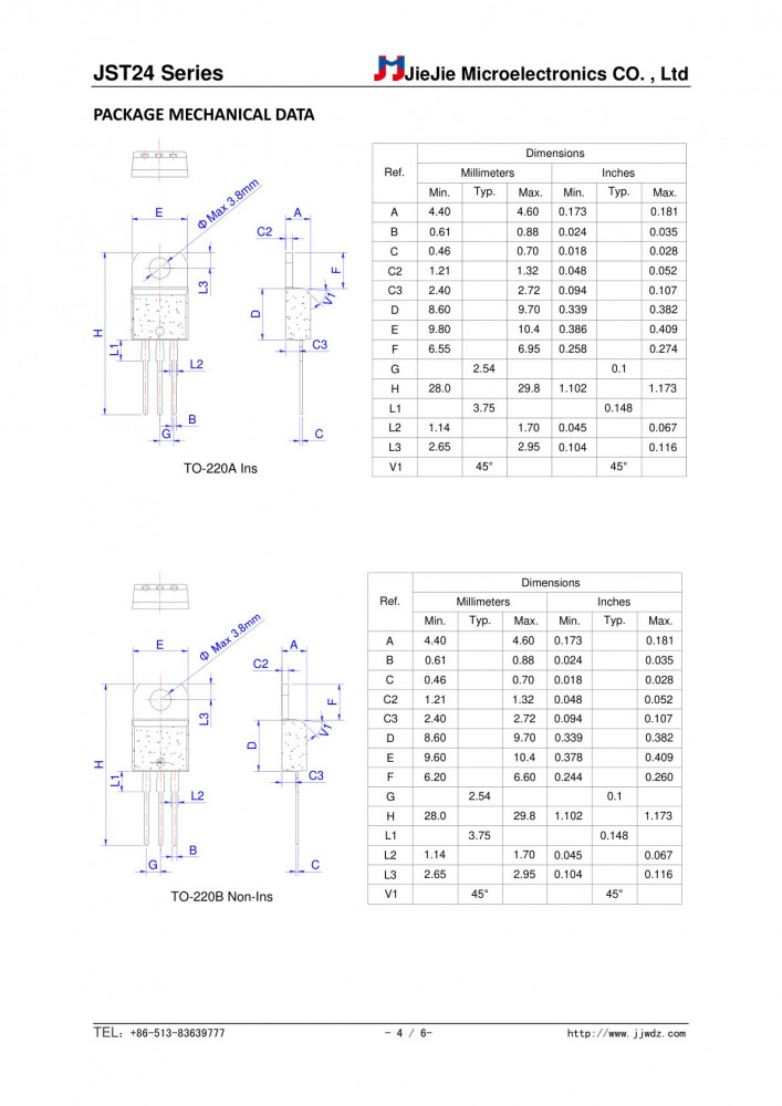 JST24 series triac datasheet page 4