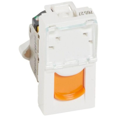 Mosaic™ - RJ45 socket category 6 UTP 1 module white antimicrobial